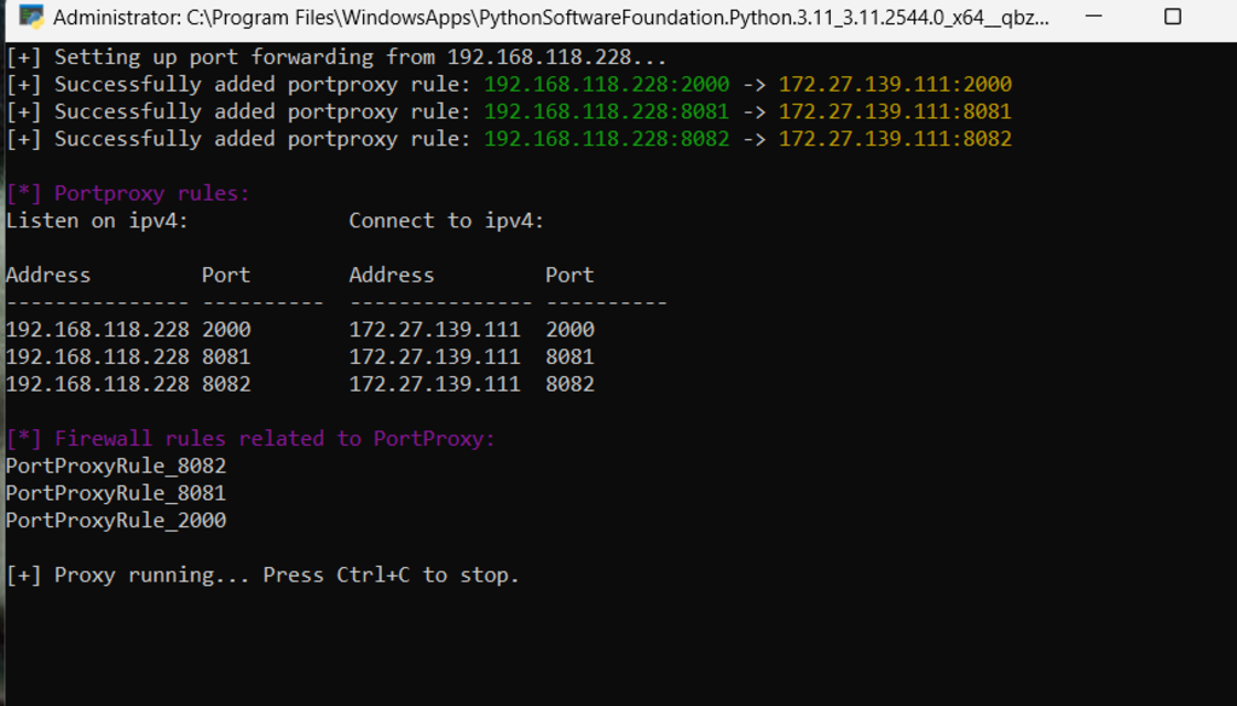 GitHub - ariafatah0711/PFwsl: Port forwarding wsl (Windows Subsystem Linux)