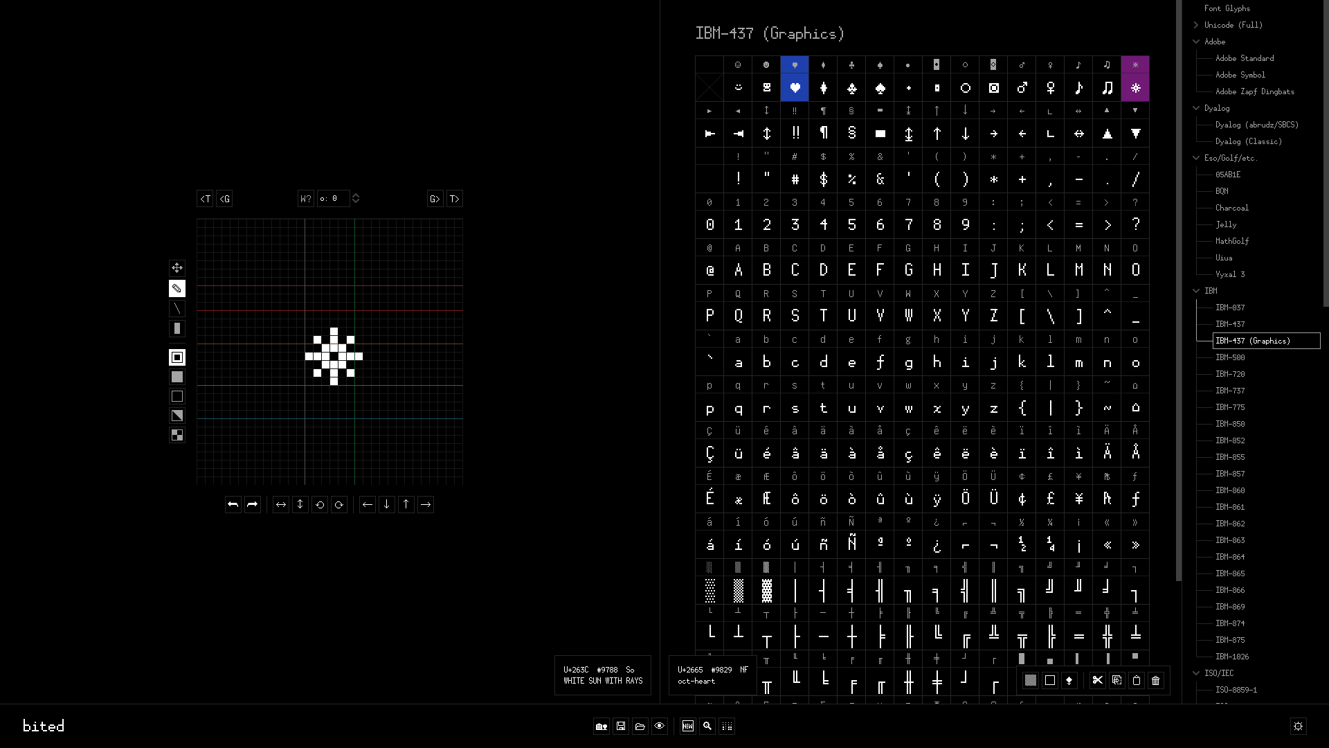 GitHub - molarmanful/bited: A bitmap font editor.
