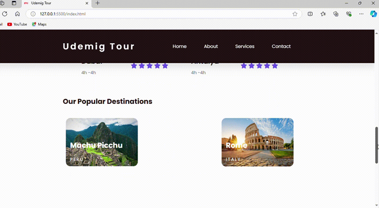GitHub - yasin-erkan/UDEMIG_TOUR: This project is a responsive travel destination website that ...