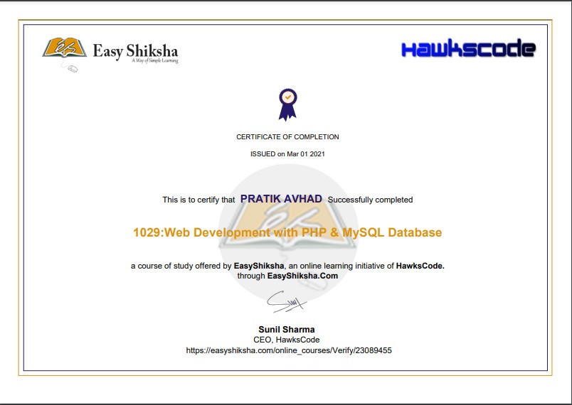 GitHub - pratikavhad992/easy-shiksha: Web Development with PHP & MySQL Database