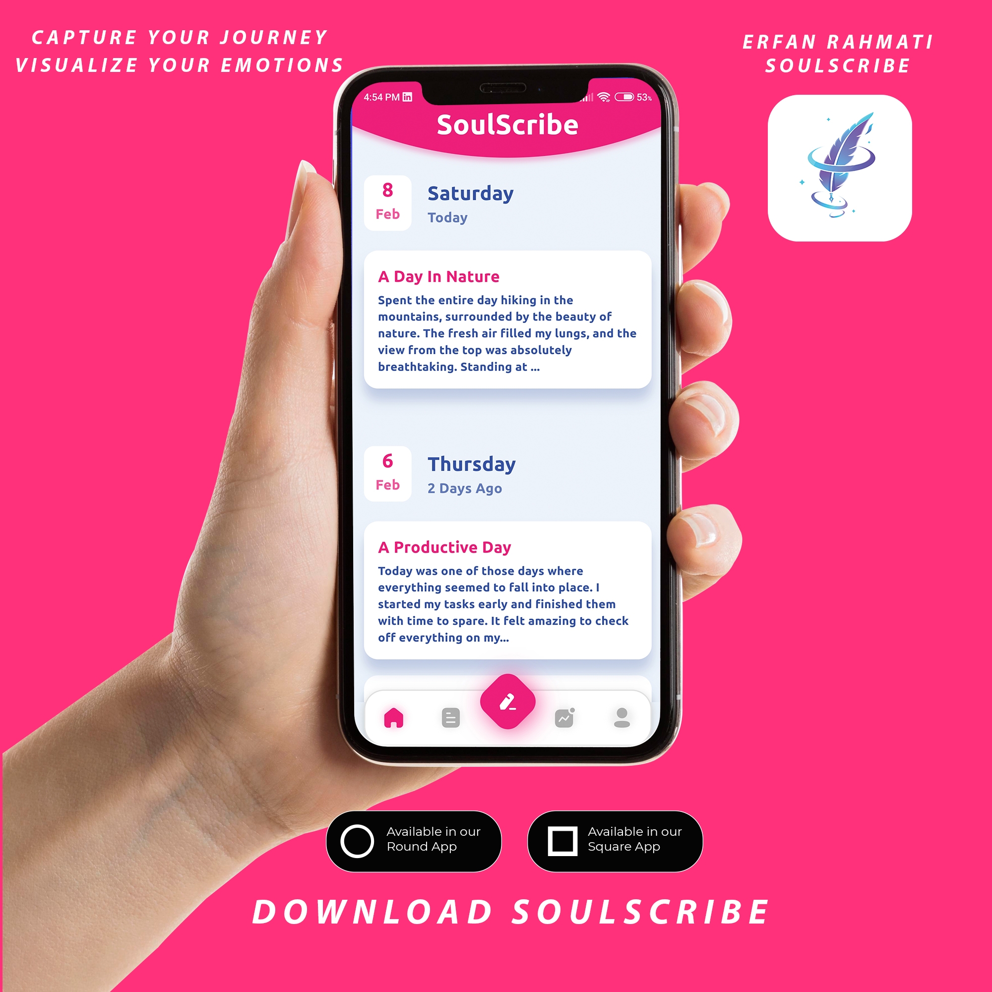 GitHub - ErfanRht/SoulScribe: A journal app to capture your thoughts and track your mood daily.