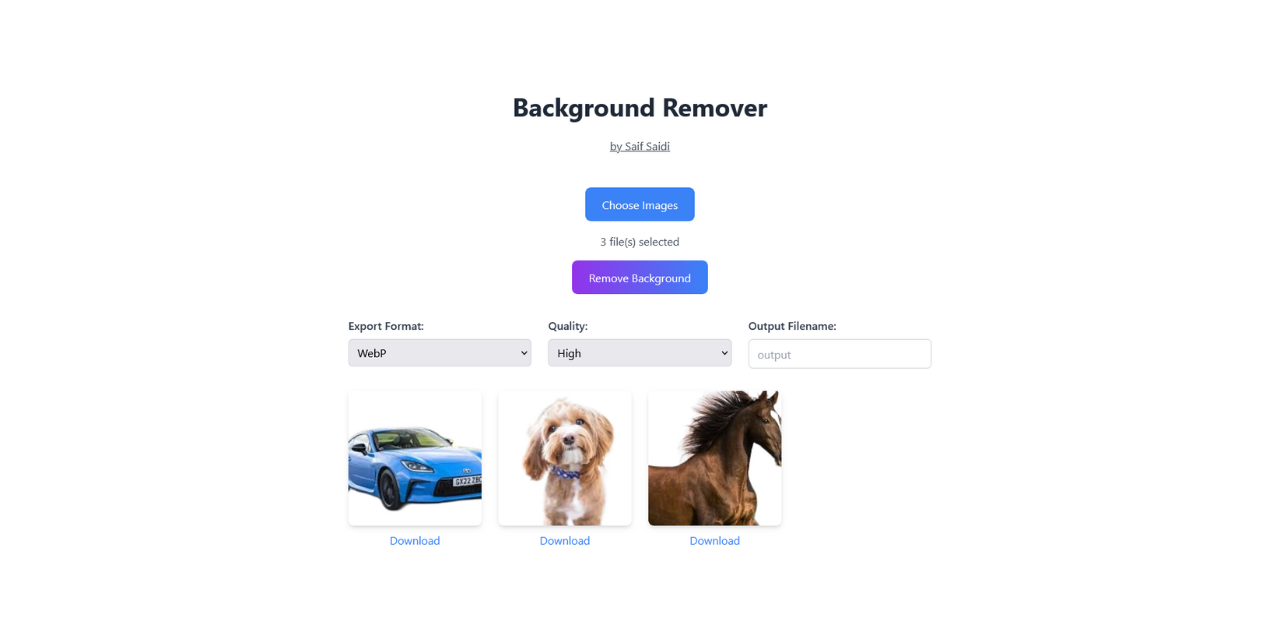 GitHub - SaifSaidi/Background-Remover: Background-Remover is simple a web application tool ...