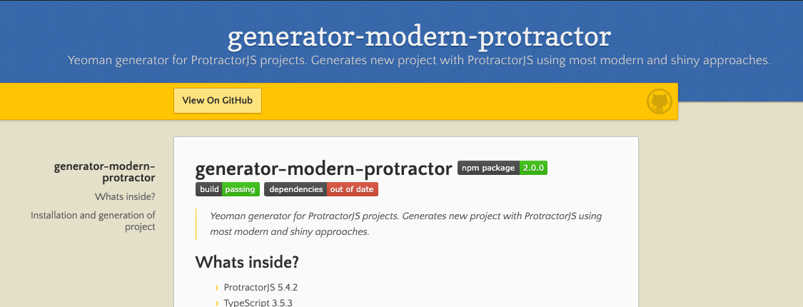 GitHub - Xotabu4/generator-modern-protractor: Yeoman generator for ProtractorJS projects ...