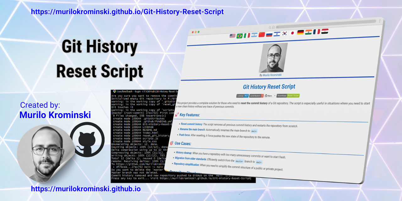 Github Murilokrominskigit History Reset Script This Project Provides An Automated Solution