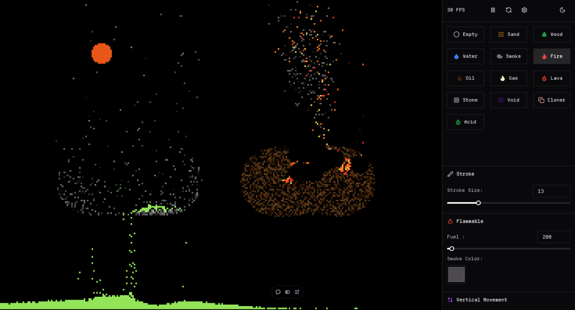 GitHub - kabirsync/particlegarden: A falling sand style simulator ...
