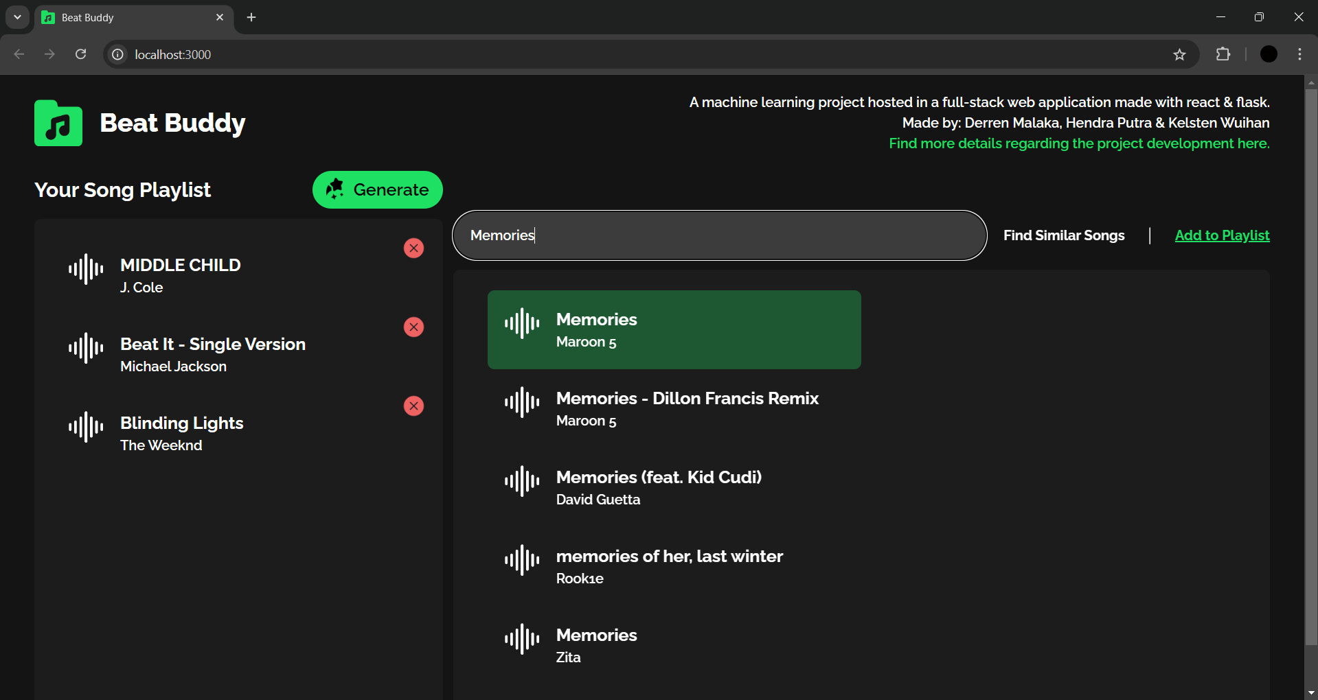 GitHub - dewennn/Beat-Buddy: BeatBuddy is a machine learning project (music recommender system ...