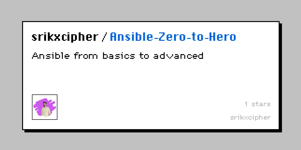 Github Srikxcipheransible Zero To Hero Ansible From Basics To Advanced