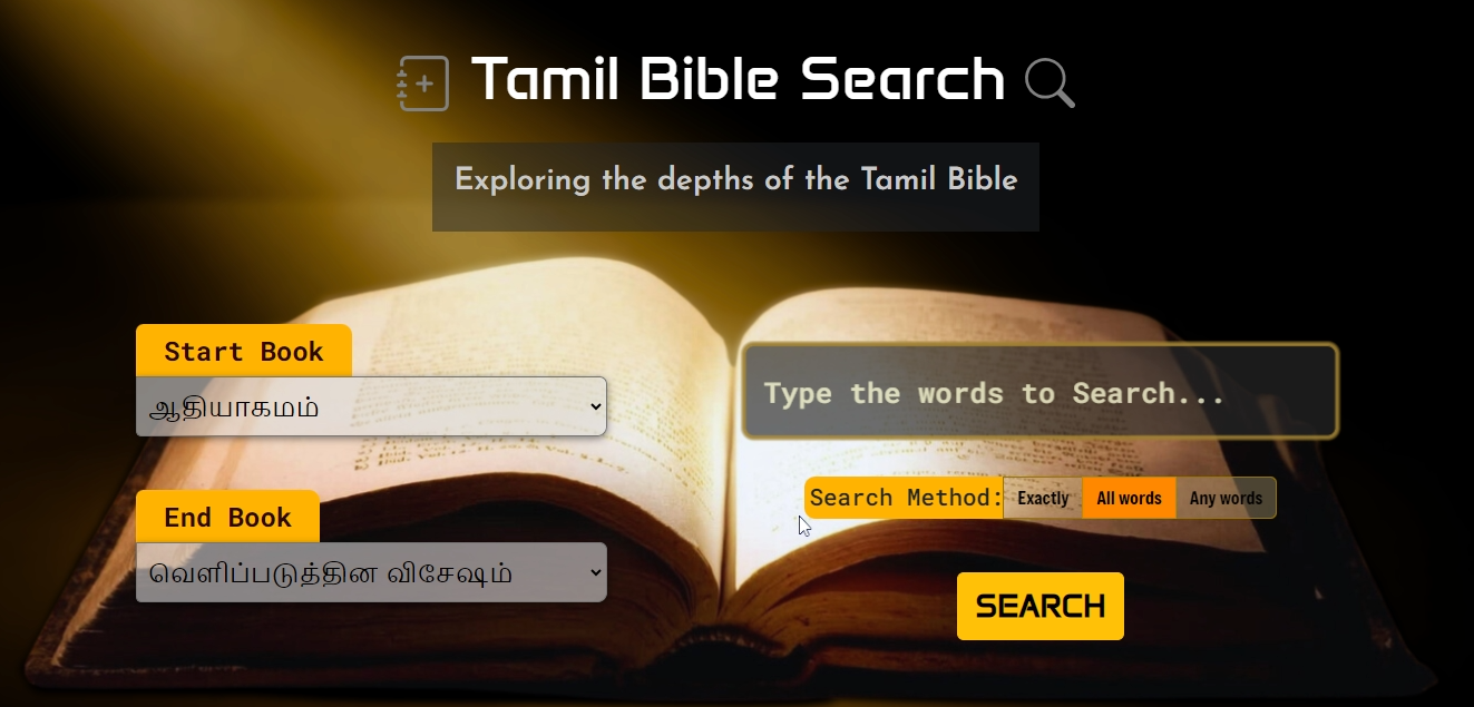 GitHub - princeantonyno1/TamilBibleSearch: Tamil Bible Search is a simple web app that lets you ...