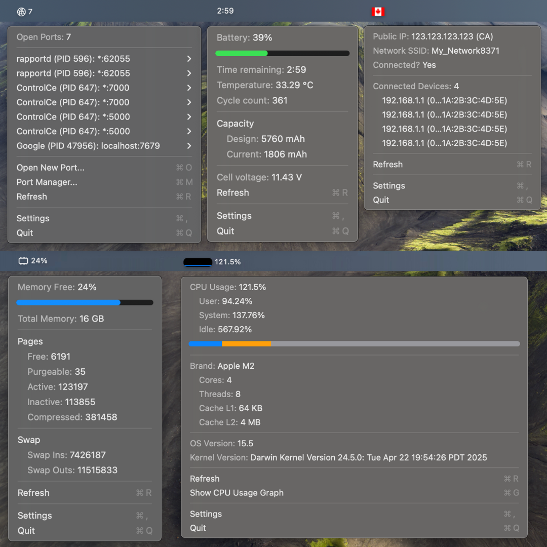 GitHub - Thinkr1/Menubar-Info: A lightweight macOS menu bar utility for real-time system metrics ...