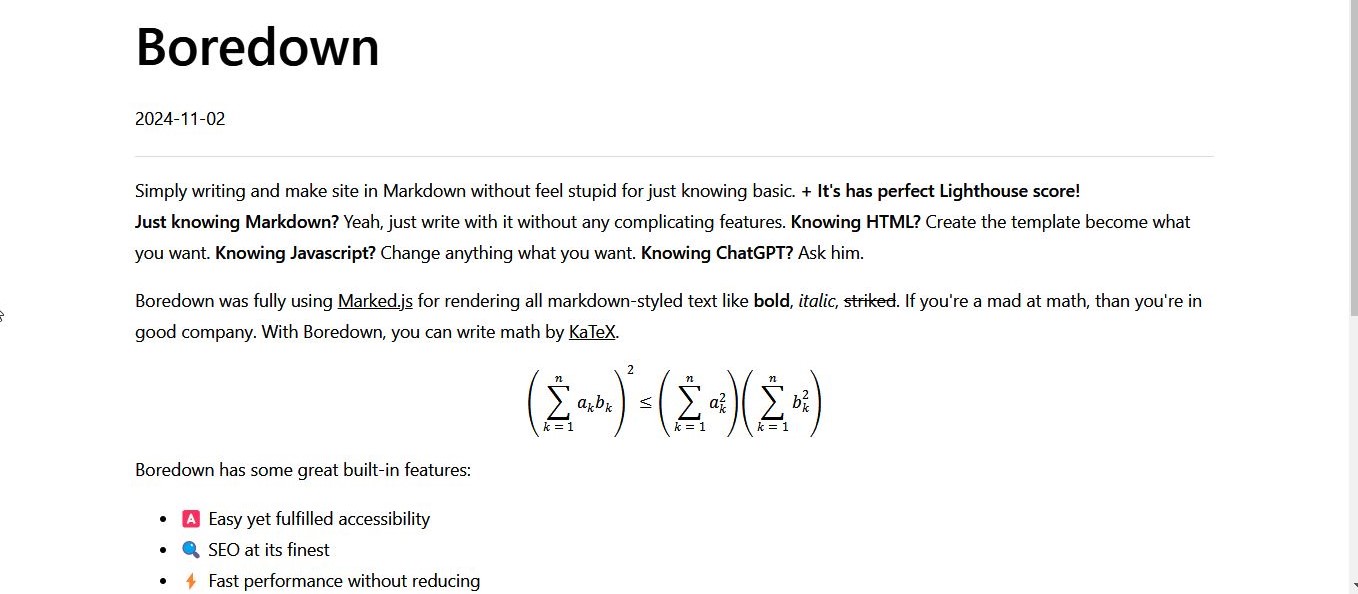 GitHub - w3teal/boredown: 📝💯 Portable static site generator with frontmatter & math feature ...