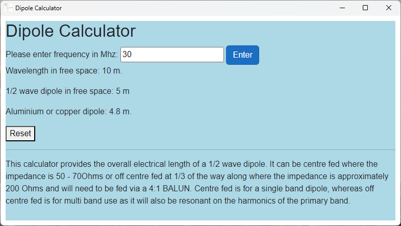 GitHub - m0cvo/DipoleHybrid: WPF/Blazor hybrid dipole calculator