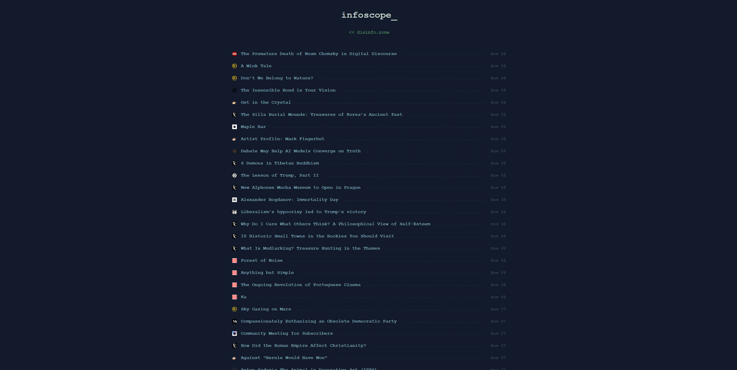 GitHub - disinfo-zone/infoscope: Infoscope is a minimalist public RSS river reader designed to ...