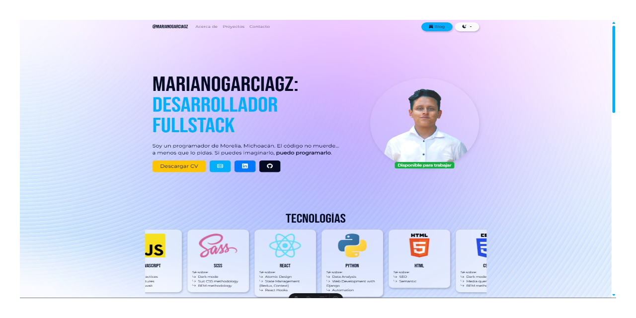 Github Marianogarciagz A Dynamic And Modern Web Portfolio
