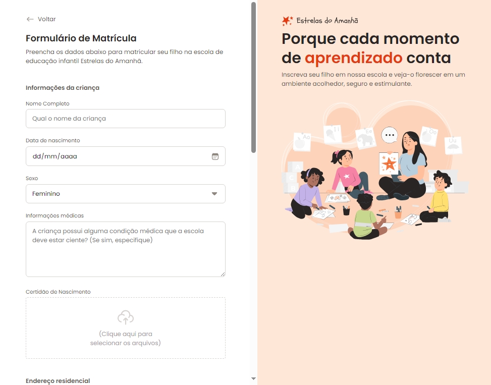 Github Fernanda Pugaformulario De Matricula Desenvolvido Com Html E Css Focado Em Uma