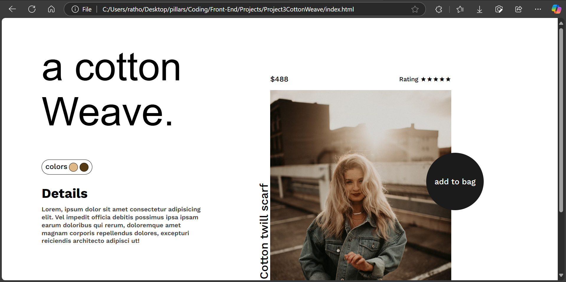 GitHub - shubh-codes7/Cotton-Weave-Hero-Section