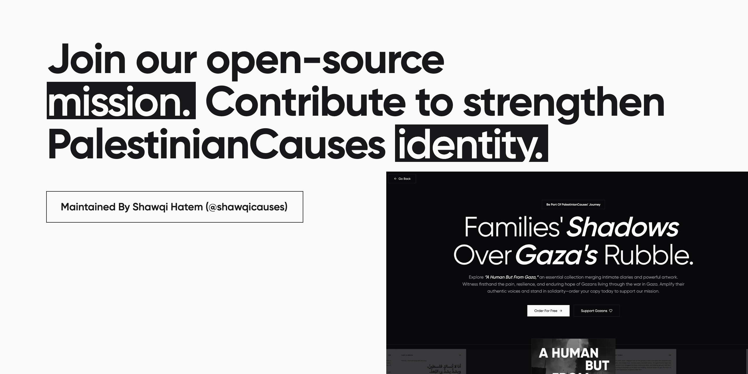 GitHub - PalestinianCauses/palestiniancauses.com: Open source project for Gazan solidarity. Code ...