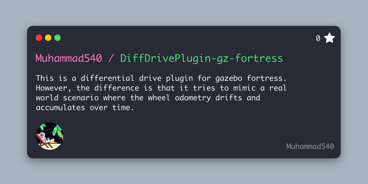 GitHub - Muhammad540/DiffDrivePlugin-gz-fortress: This is a differential drive plugin for gazebo ...