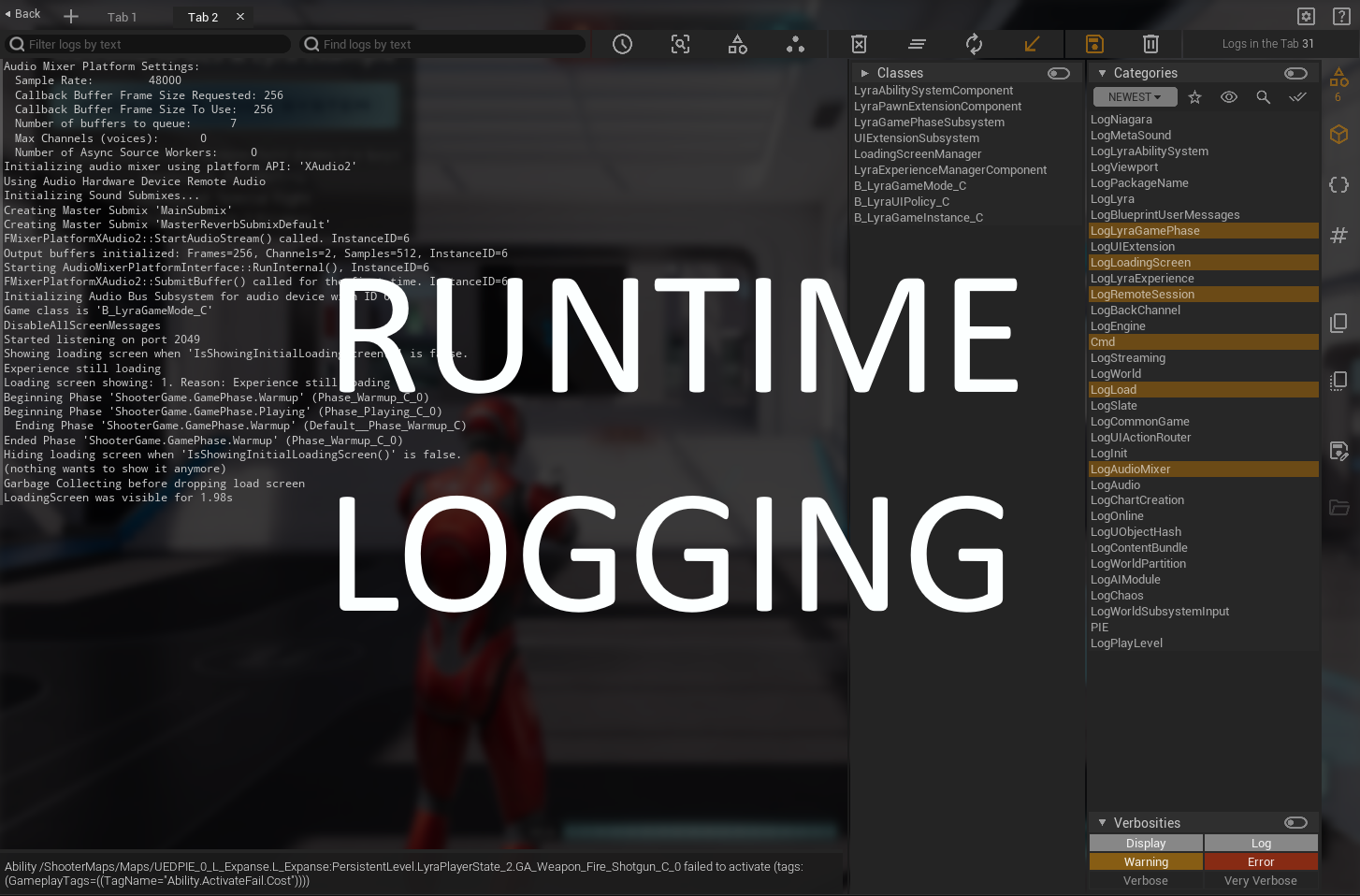 GitHub - gls-fergius/Advanced-Runtime-Logging-GLS-UE5: Game Logs System (GLS) is a plugin for UE ...