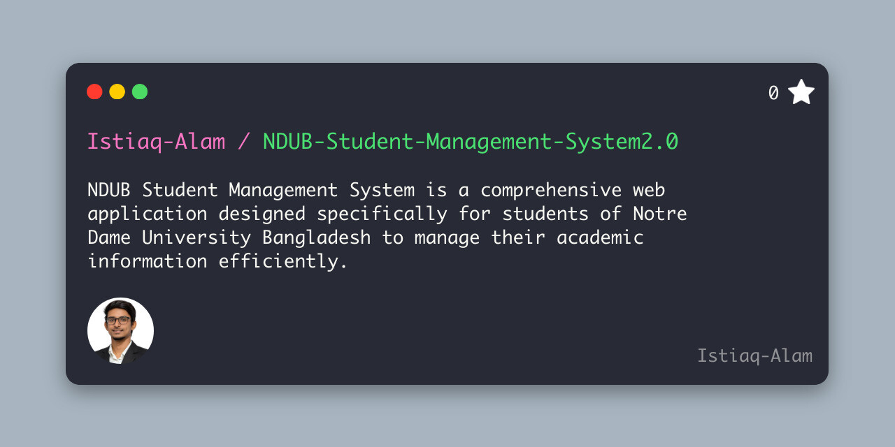 GitHub - Istiaq-Alam/NDUB-Student-Management-System2.0: NDUB Student ...