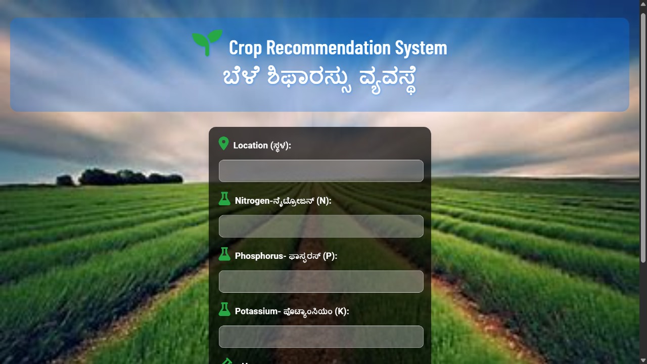 GitHub - pavansnt/Crop-Recommendation-System: The project is designed ...