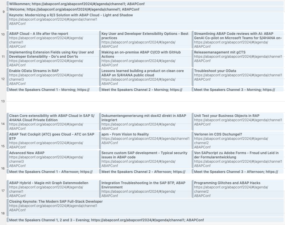 GitHub - abapconf/agenda-to-ics: Generate calendar files for event sessions