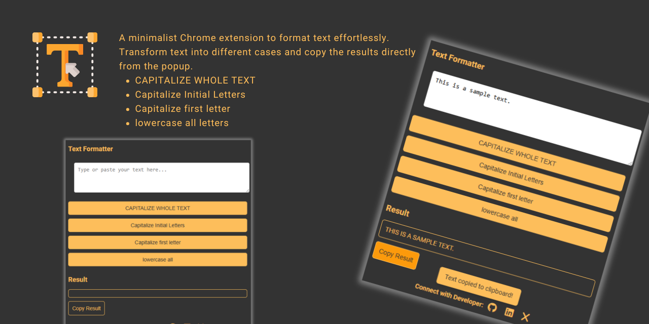 GitHub - abdullahkalim21/text-formatter: A minimalist Chrome extension ...