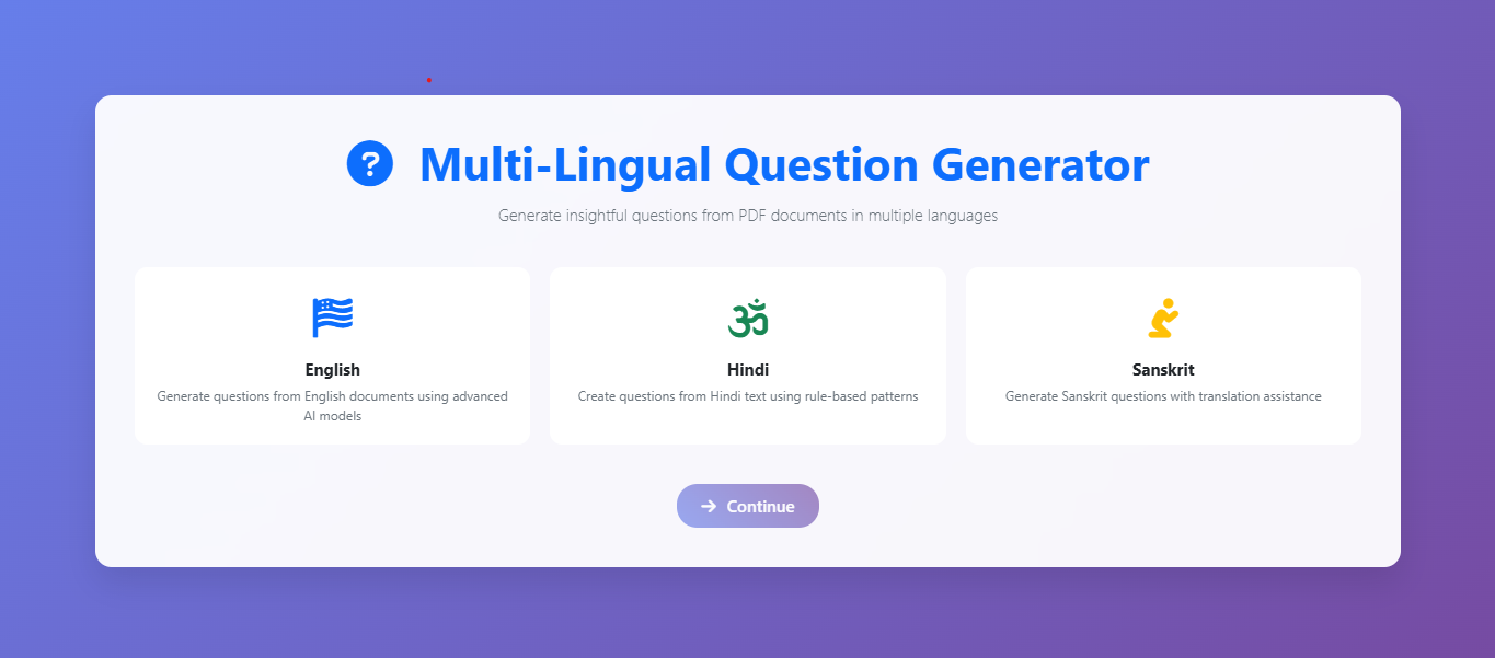 GitHub - mithra009/MultiLingual-question-generation: Multi-Lingual Question Generator is an AI ...