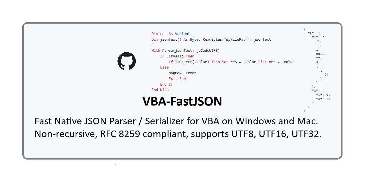 Github Cristianbuse Vba Fastjson Fast Native Json Parser