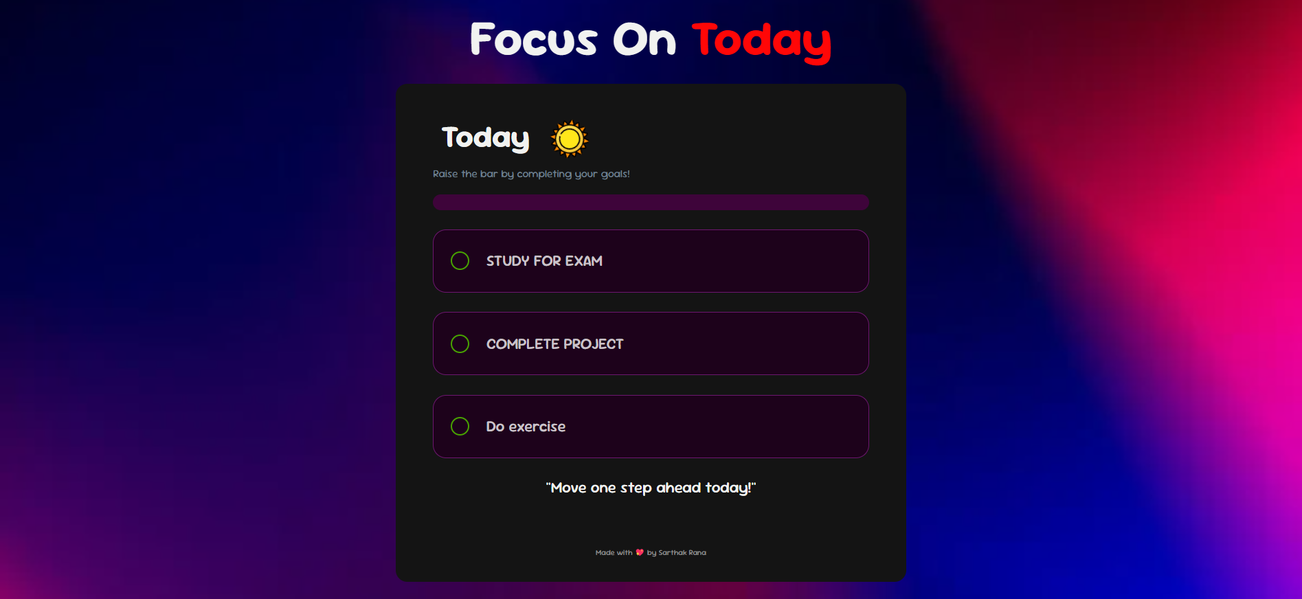 GitHub - Sarthak2845/FocusOnToday: FocusOnToday is a simple and ...