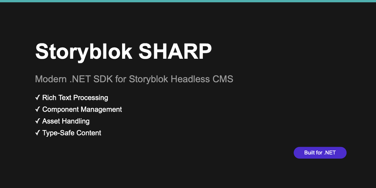 GitHub - juryrigcoder/StoryblokSharp: Dotnet implementation of Storyblok client