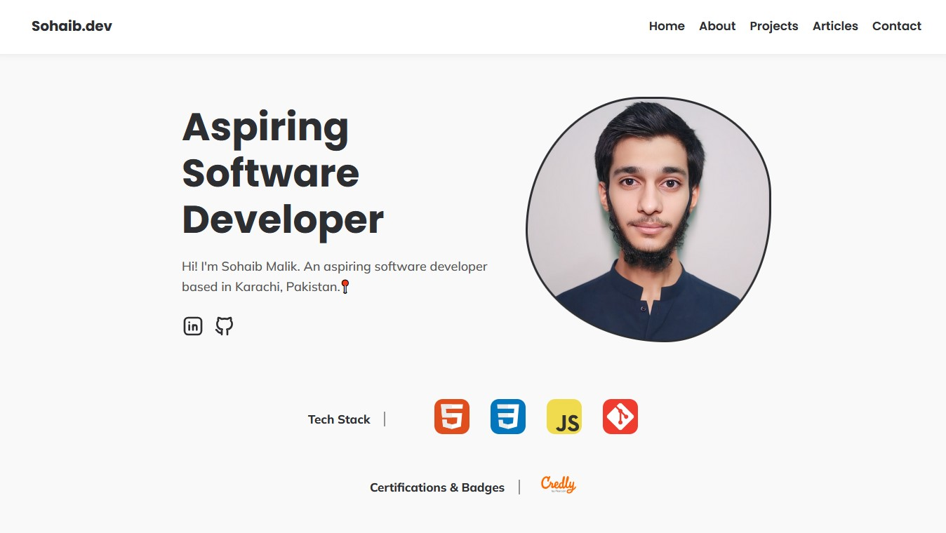GitHub - sohaibdevv/my-first-portfolio-website: "Portfolio website. Built with HTML, CSS ...