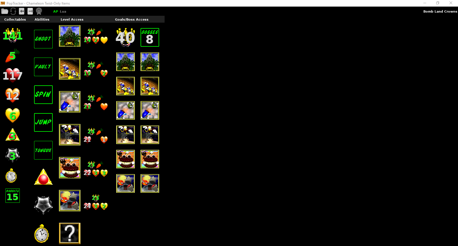 GitHub - RunInAWeek/Chameleon-Twist-Manual-AP-Tracker: Poptracker Pack for Chameleon Twist manual ap