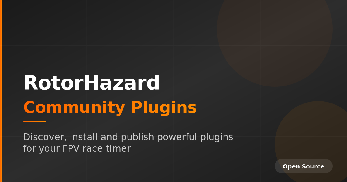 GitHub - RotorHazard/community-plugins: Database of RotorHazard community plugins