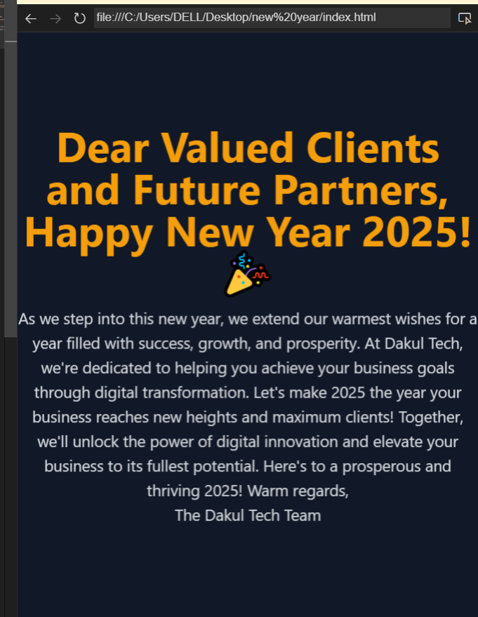 GitHub - DakulTech/New-Year-Greetings-from-Dakul-Tech