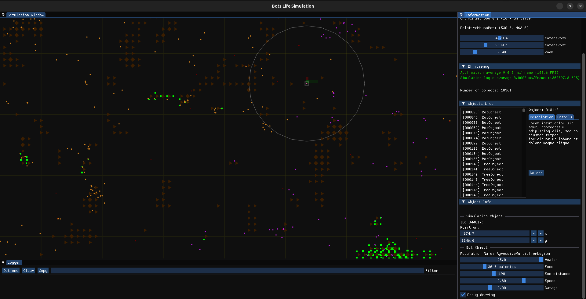 GitHub - dark-neonus/bots-life-simulation: Simulation of simple environment, with food, trees ...