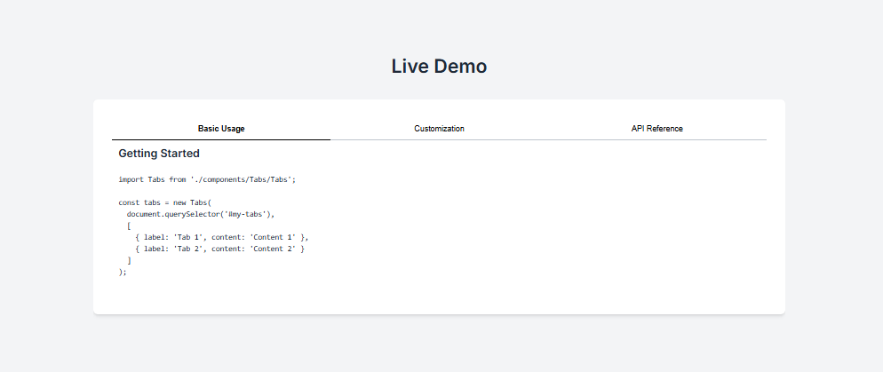 GitHub - meczajkowski/tabs-component: A modern, lightweight, and customizable tabs component ...
