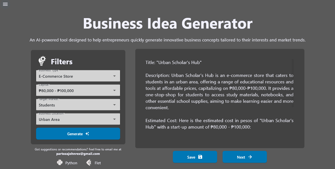 GitHub - partoza/BusinessIdeaGenerator: Business Idea Generator: An AI-powered tool designed to ...