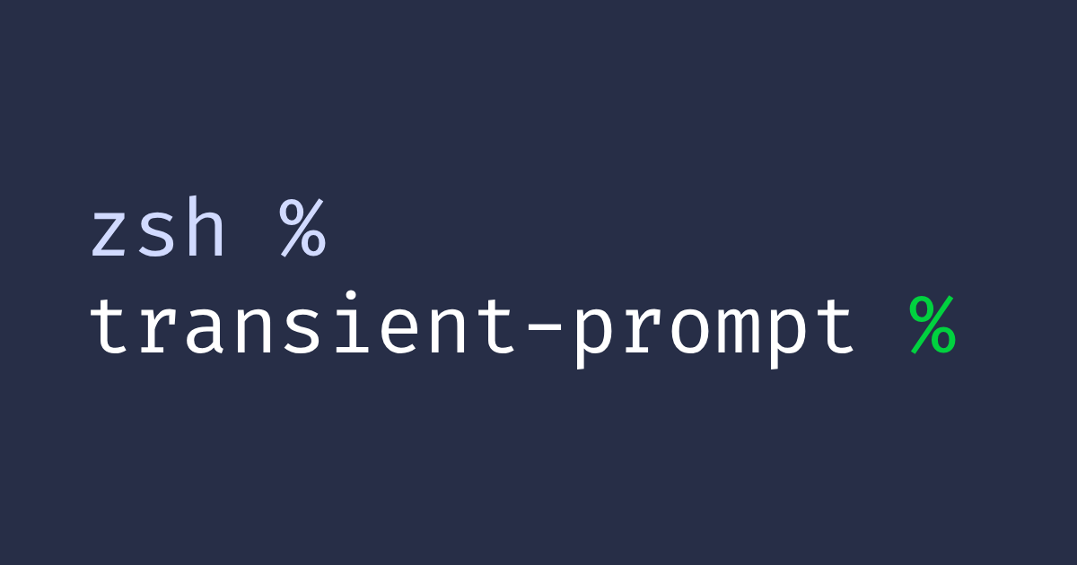 GitHub - olets/zsh-transient-prompt: Add a transient prompt to your zsh ... GitHub - olets/zsh-transient-prompt: Add a transient prompt to your zsh ...
