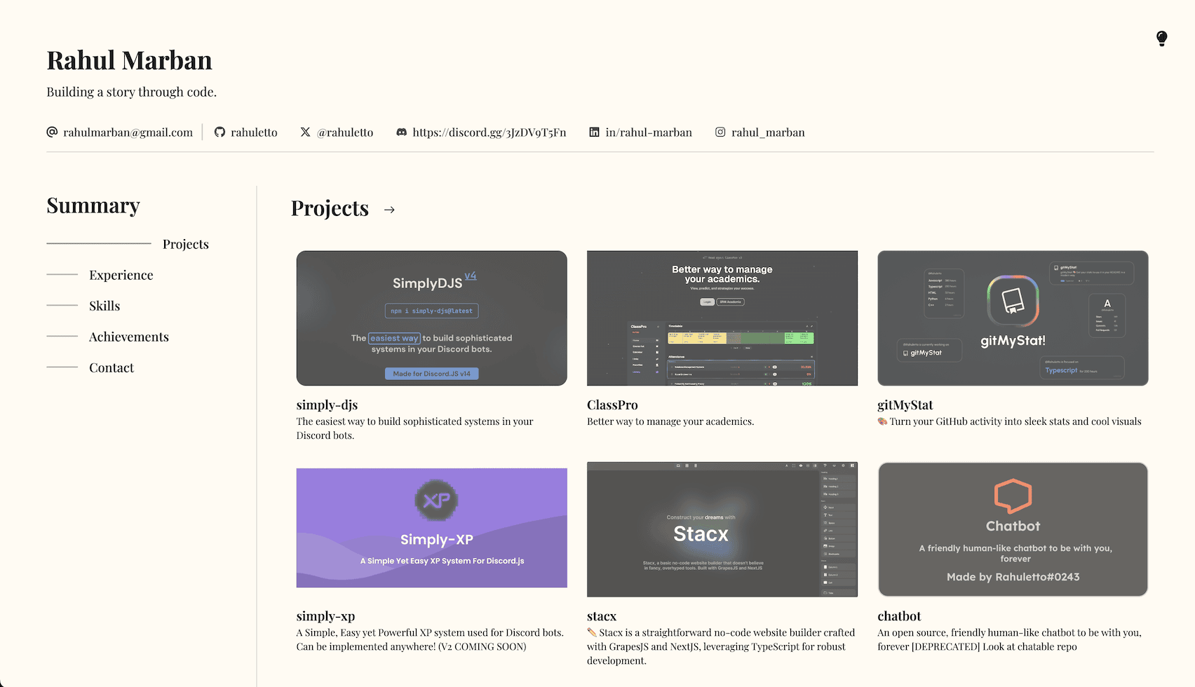 GitHub - Rahuletto/researchfolio: A cool smooth and minimal template as ...