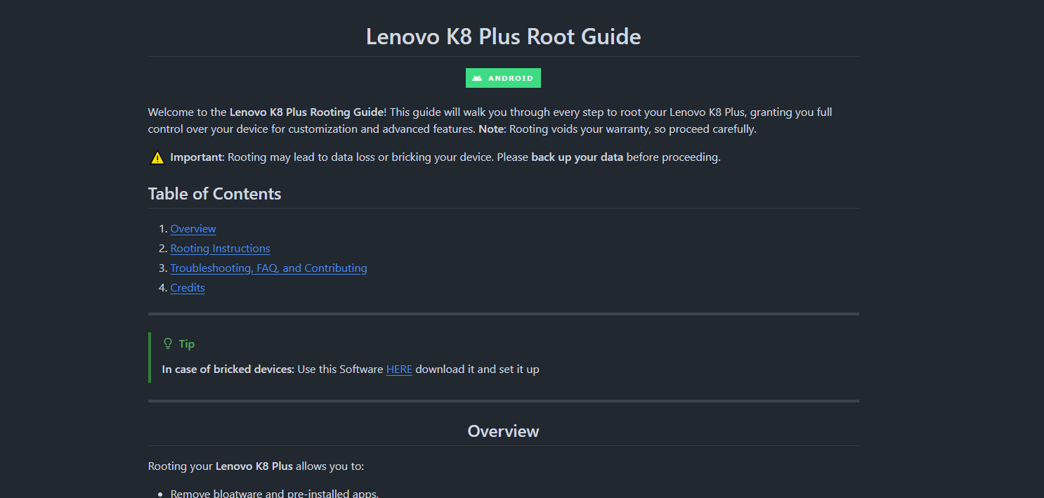 GitHub - g-flame-oss/lenovok8plus-root-guide: Guide on rooting and installing GSI custom ROM for ...