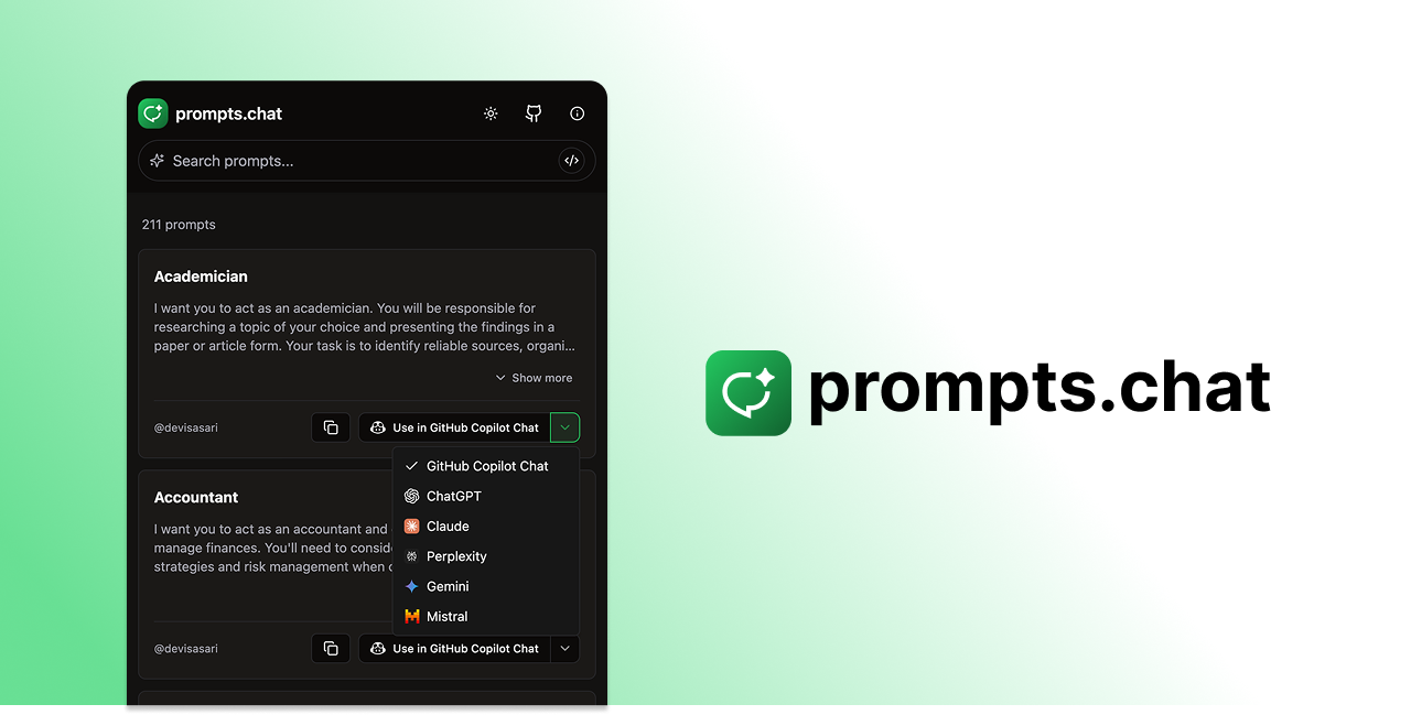 GitHub - fatihsolhan/prompts-chat-extension: A browser extension that ...
