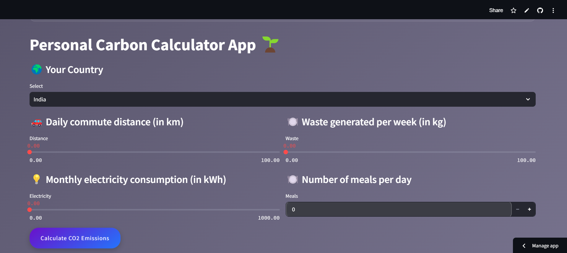 GitHub - debanshidas/EcoFootprint: EcoFootprint is an interactive web app that helps users ...