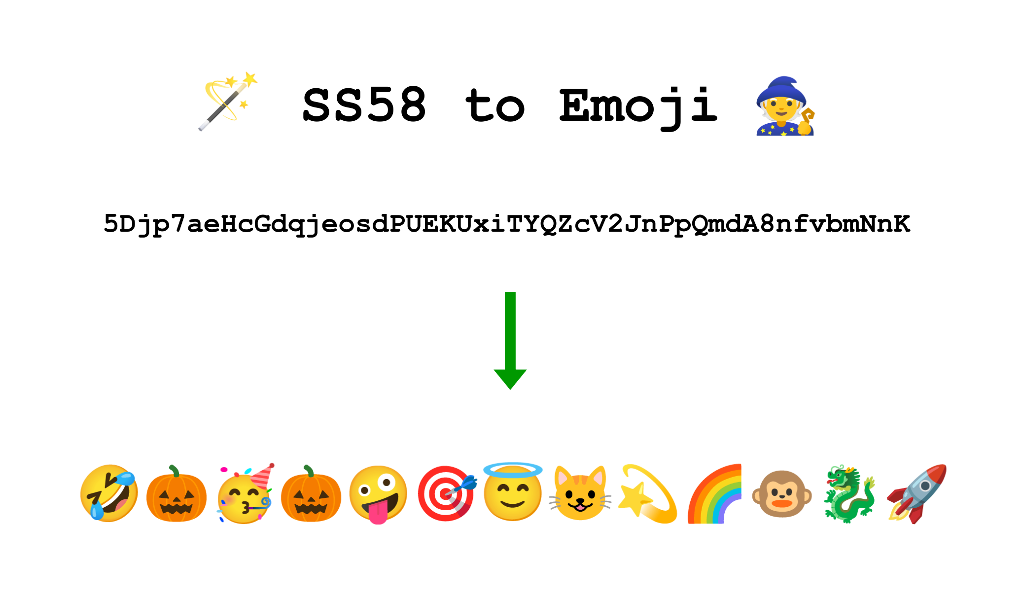 GitHub - KarimJedda/ss58-emoji: SS58 Address to Emoji Converter