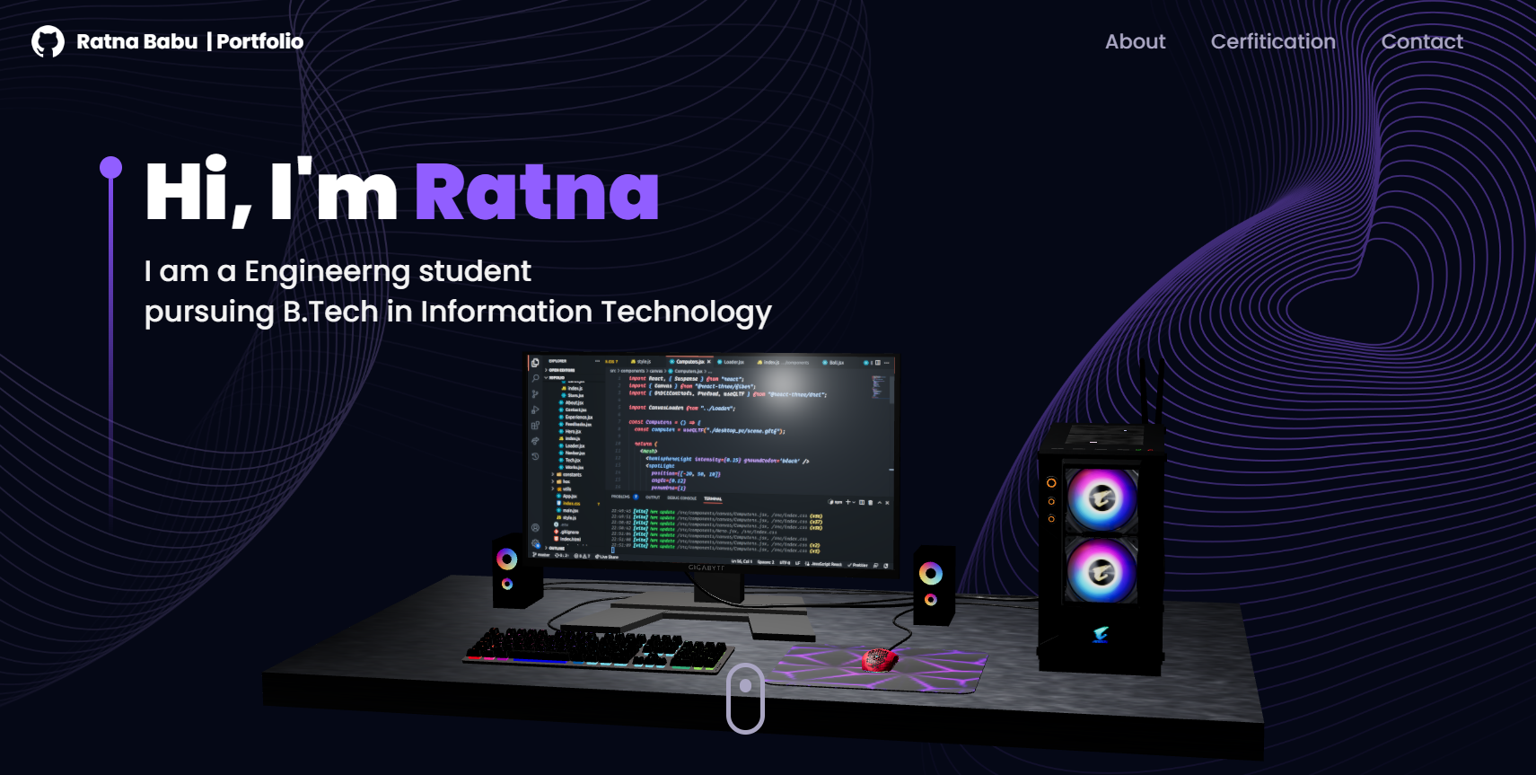 GitHub - Ratna-Babu/3D-Web-Developer-Portfolio: A modern 3D web developer portfolio built using ...