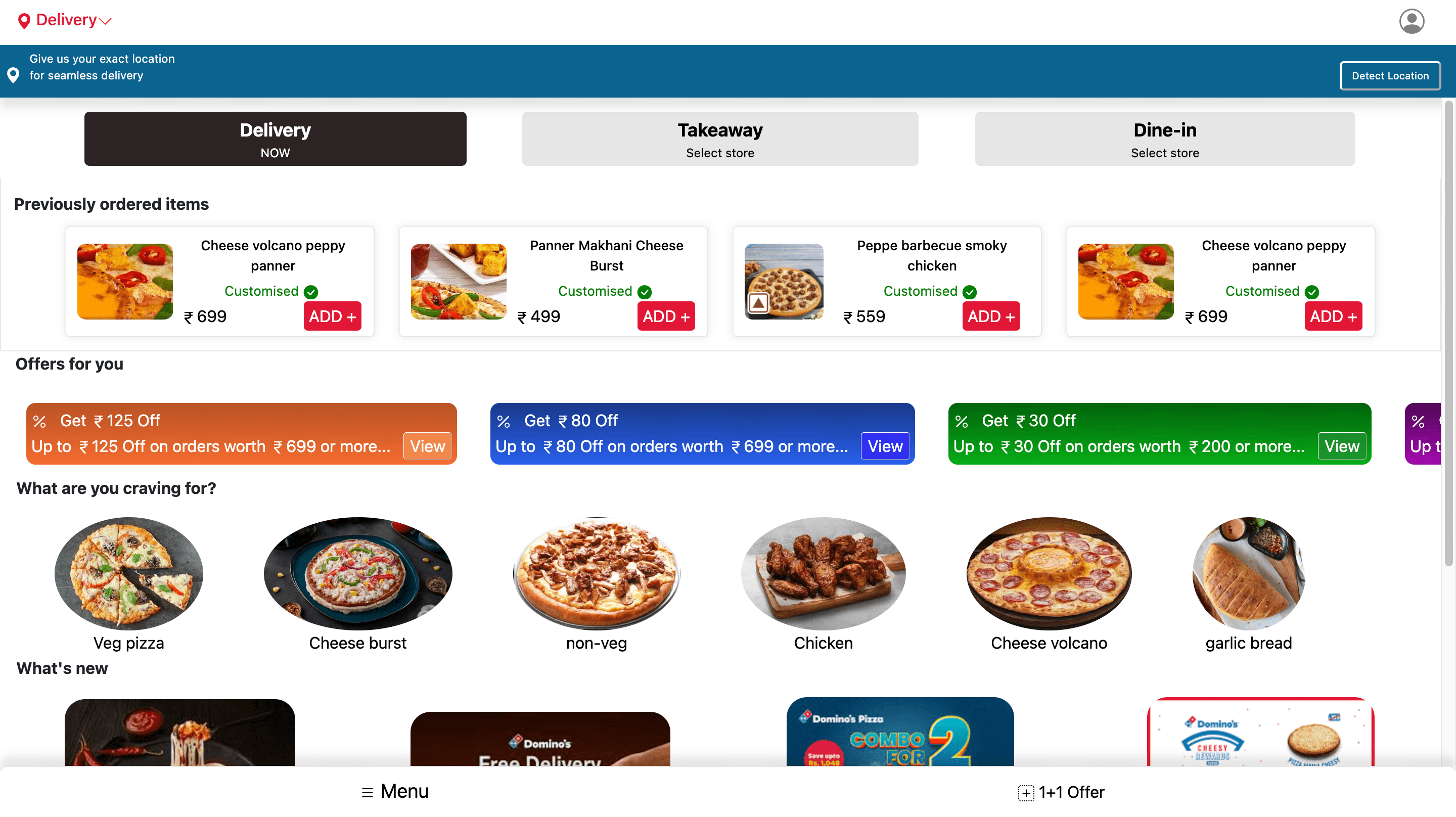 GitHub - Surjith-shetty/Dominos-clone: Clone of the dominos website using vanilla html,css and js.