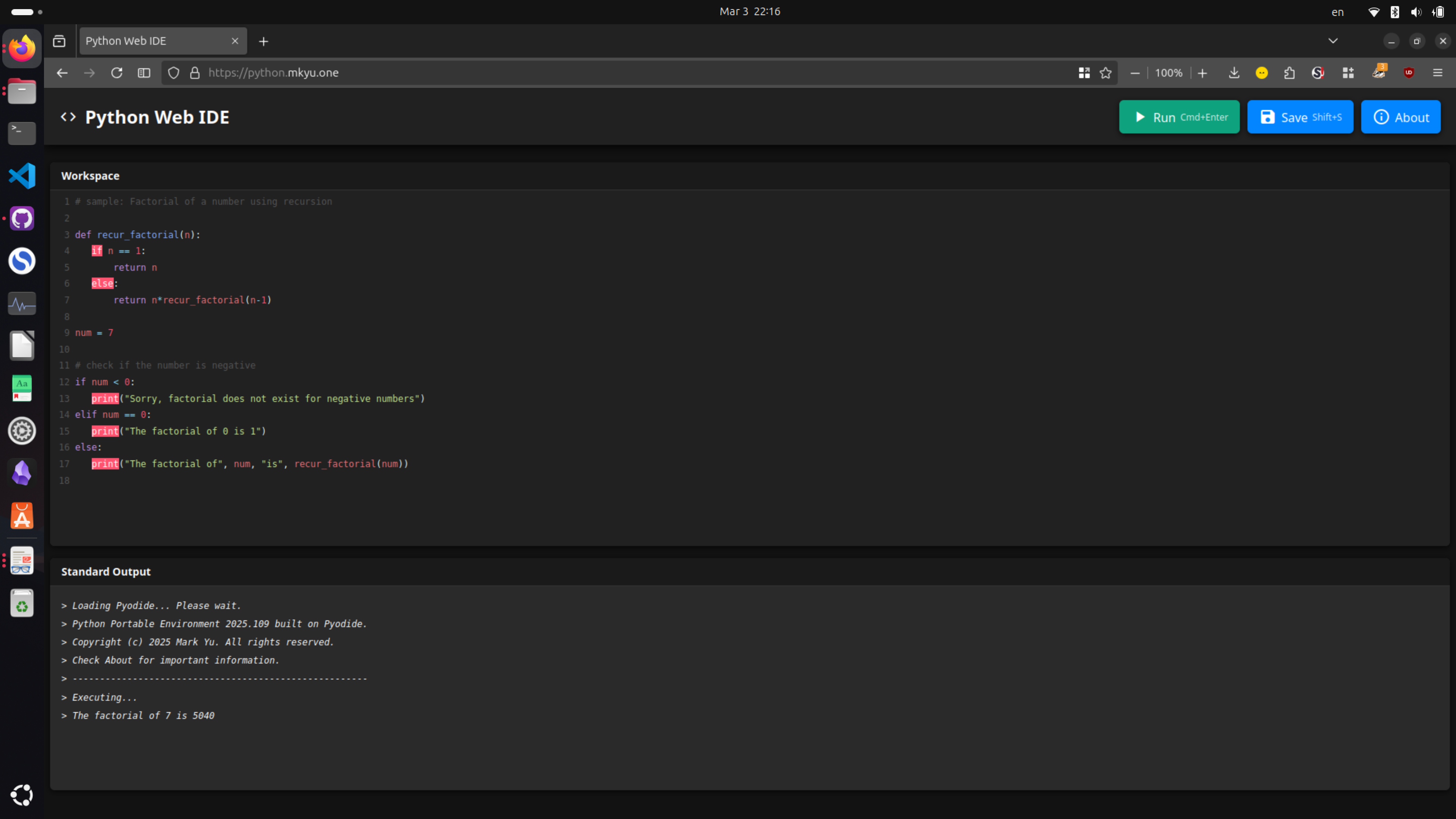 GitHub - mkyyu/WebPythonidae: A simple portable IDE for Python based on Pyodide.
