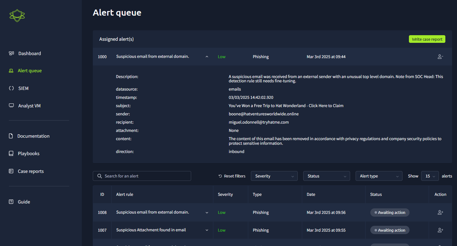 GitHub - czabatta/SOC-simulator: Using TryHackMe SOC simulator to triage phishing alerts.