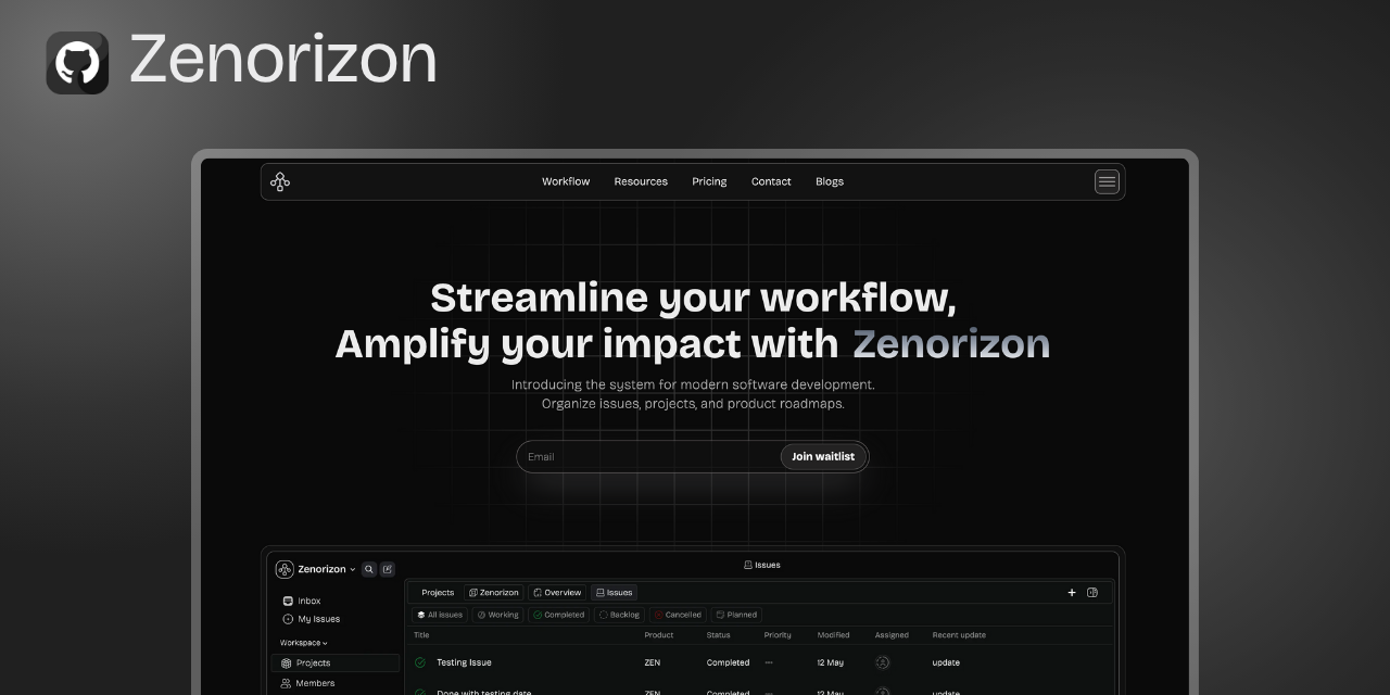 GitHub - kartikver15gr8/Zenorizon: Streamline your workflow, amplify your impact. Introducing ...