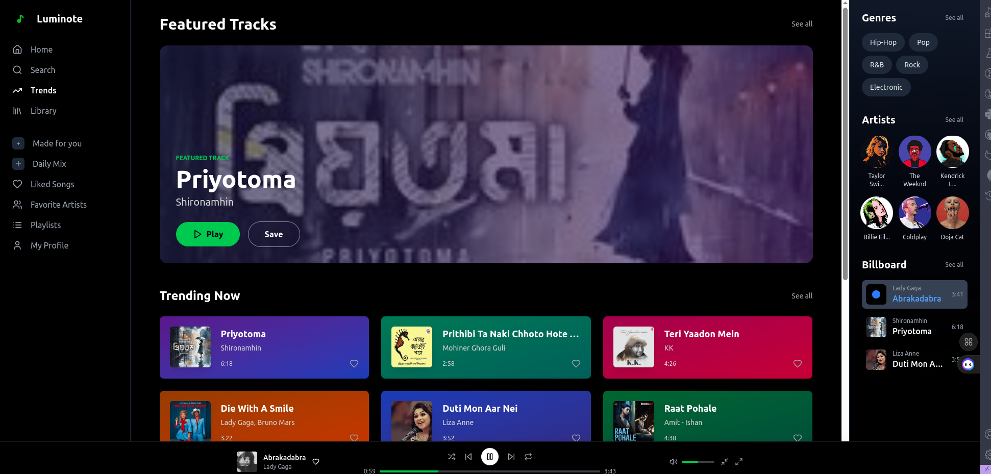 GitHub - swadhinbiswas/Lumi_note: LumiNote is a free music streaming platform using the storage ...