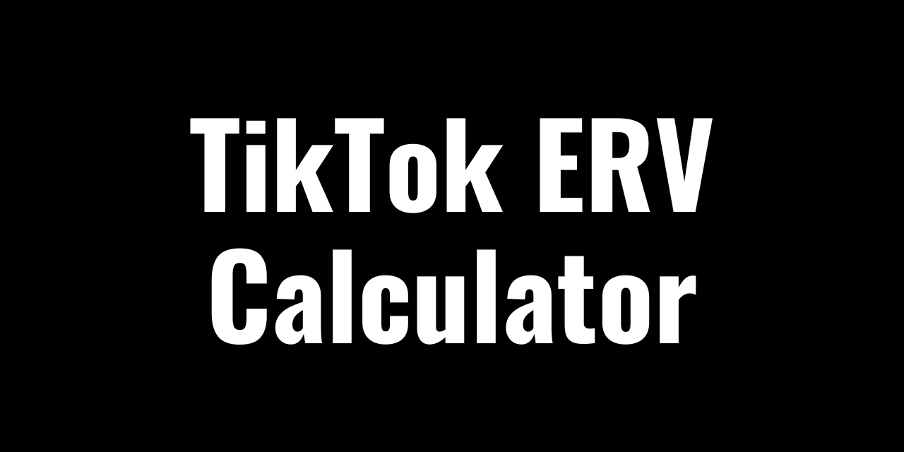 GitHub - AlM-Express/Tiktok-ERV-Calculator
